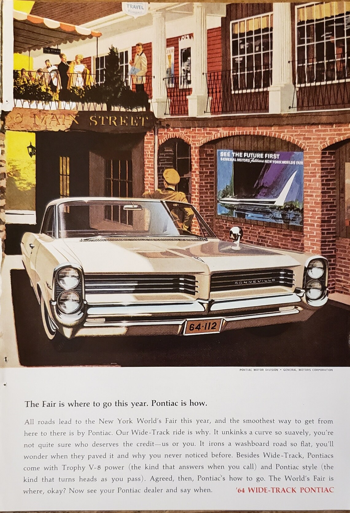 1964 PONTIAC Wide Track Car New York Worlds Fair Vintage Print Ad - Etsy