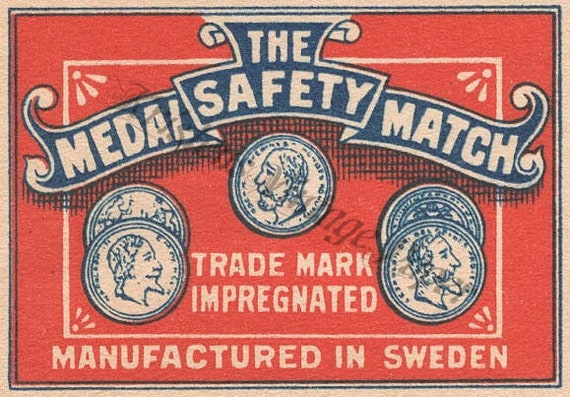 1900s Antique Swedish Matchbox Label Vintage Paper Ephemera - Etsy