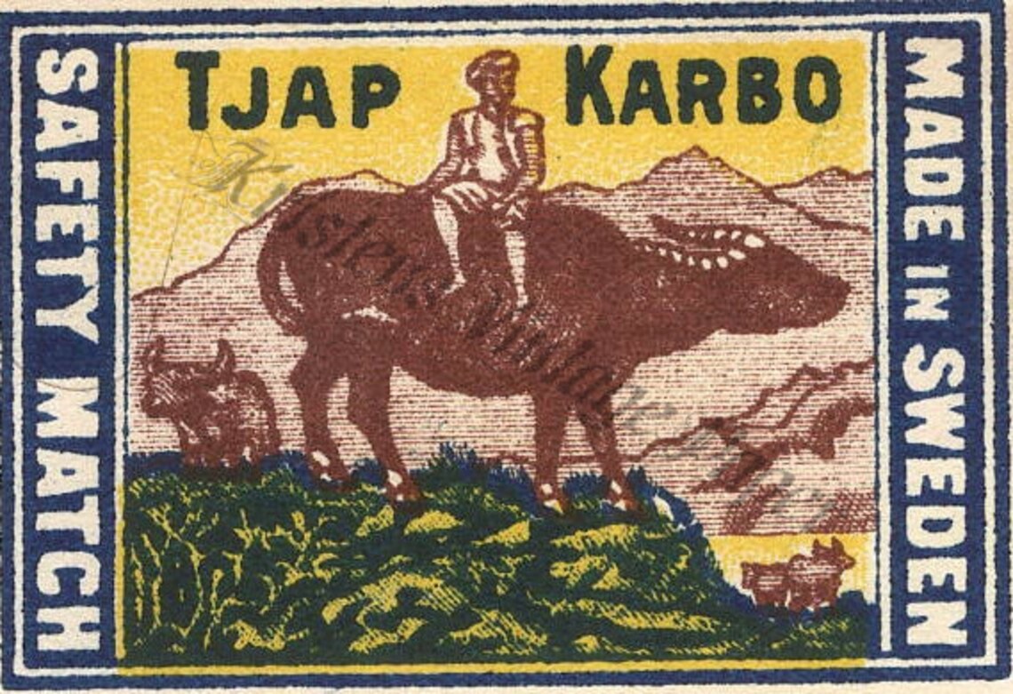 1900s Antique Swedish Matchbox Label Vintage Paper Ephemera - Tjap ...