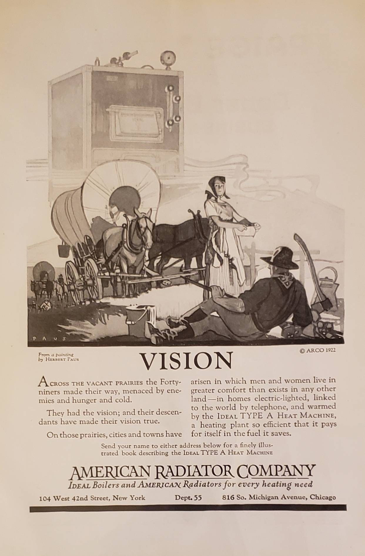 1922 AMERICAN RADIATOR COMPANY Heat Machine Boilers Radiators ...