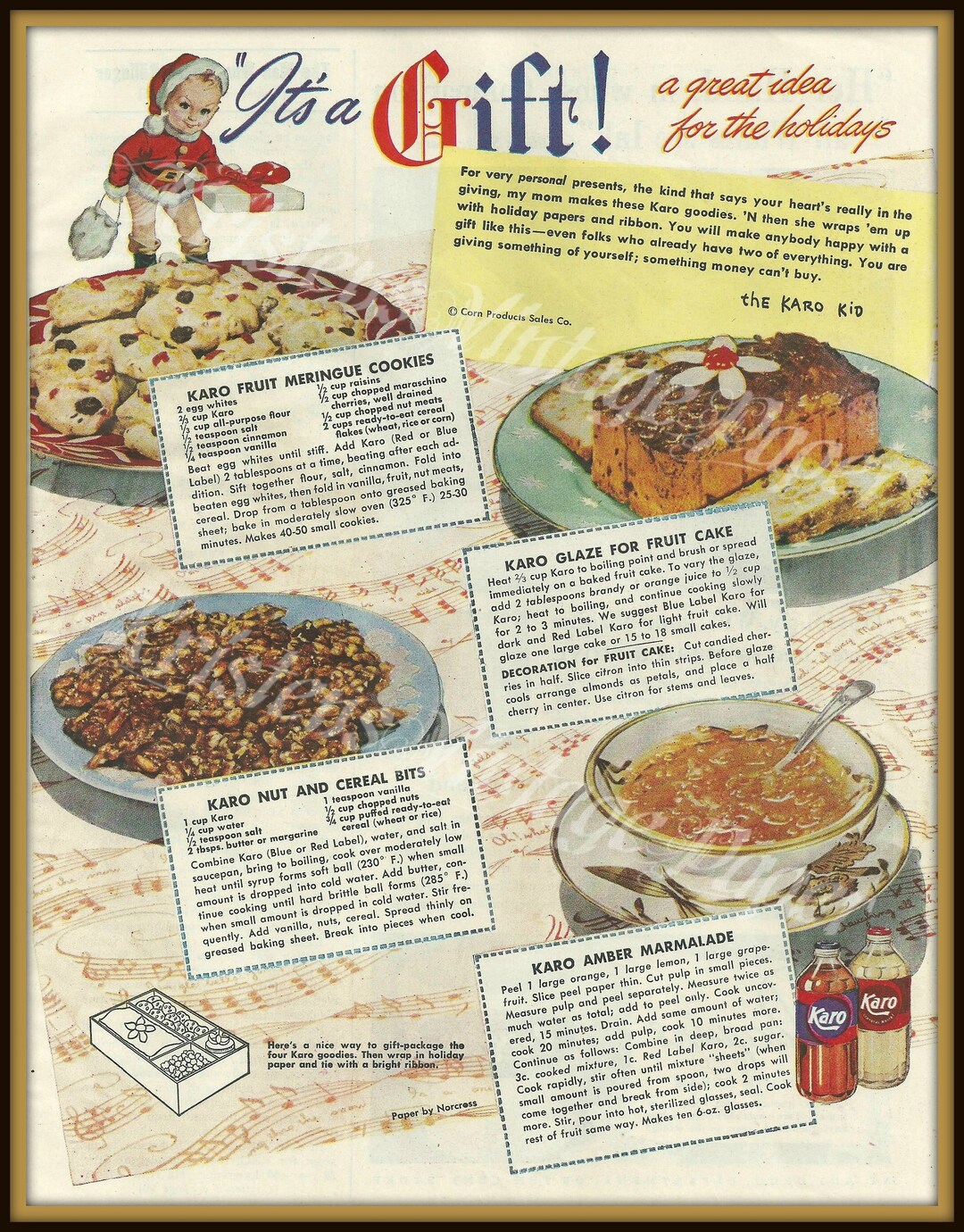 1940s Karo - Vintage Ad - Karo Kid - Corn Syrup - Christmas - Holidays ...