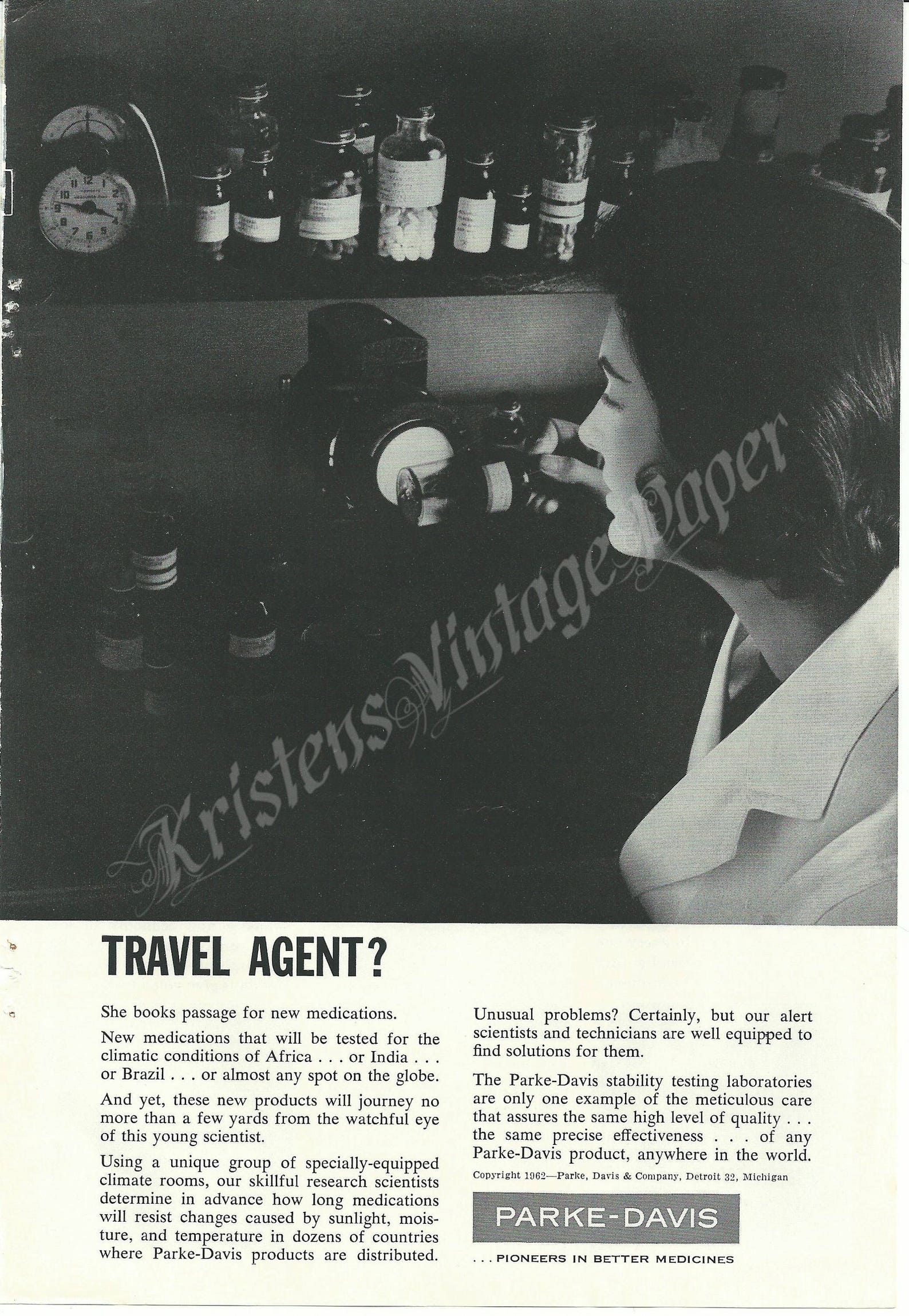1962 Vintage Ad - Parke-davis - Research Scientist - Pharmaceuticals ...