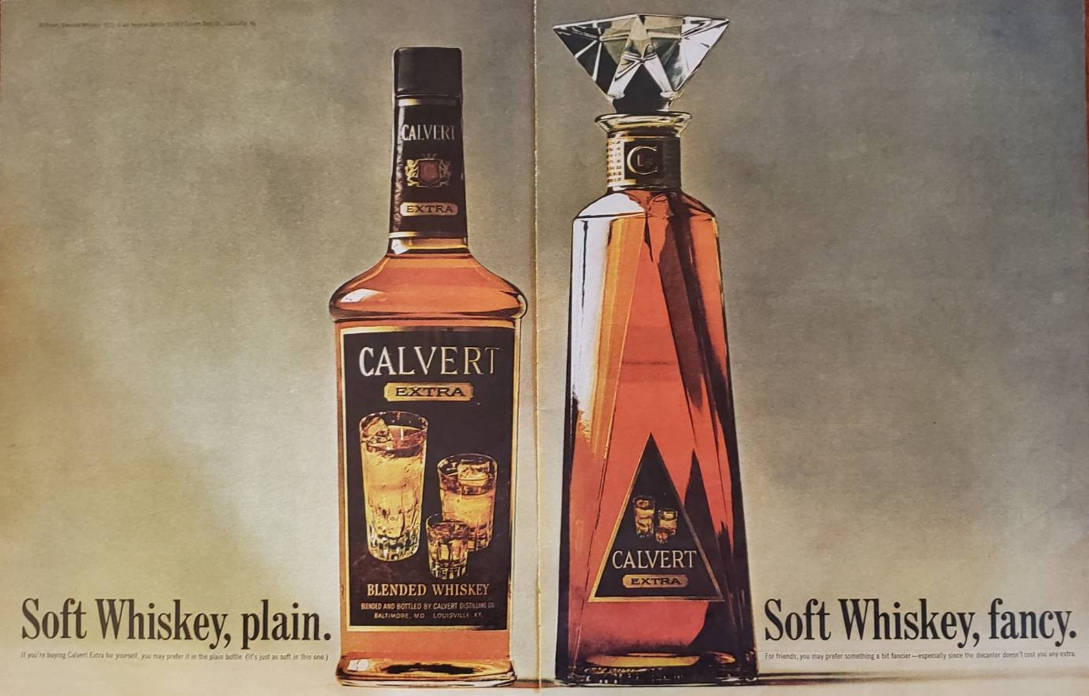 1963 CALVERT EXTRA Blended Whiskey Alcohol Liquor Plain Fancy Beverage ...