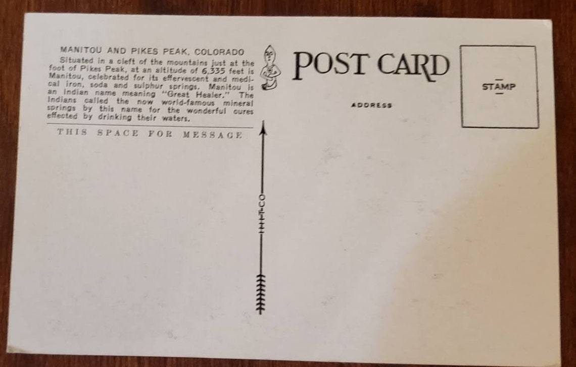 MANITOU COLORADO Pike's Peak Bird's Eye View Vintage Post Card - Etsy