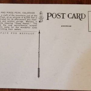 MANITOU COLORADO Pike's Peak Bird's Eye View Vintage Post Card - Etsy