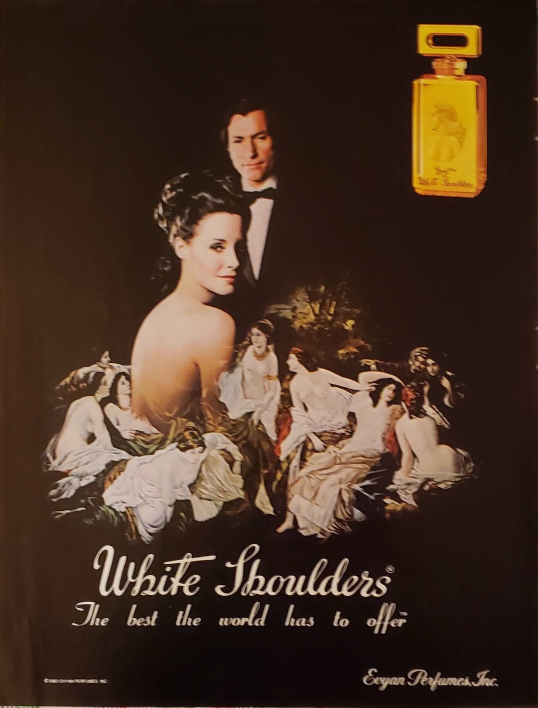 1983 WHITE SHOULDERS Perfume Fragrance Evyan Perfumes Vintage Print Ad ...
