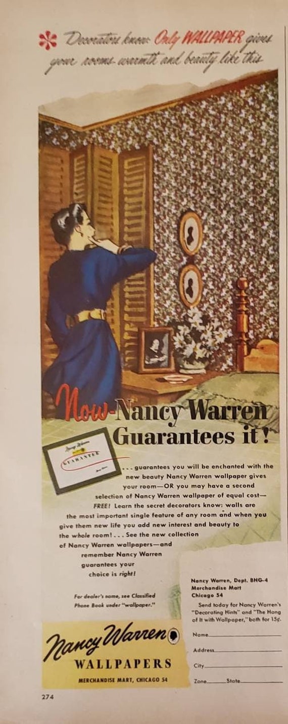 1951 NANCY WARREN Wallpaper DELTOX Fibre Rugs Floor Fashion - Etsy