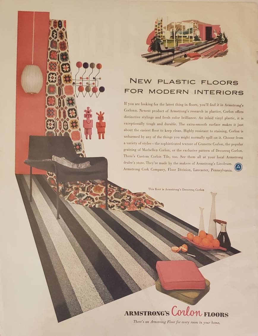 1954 ARMSTRONG FLOORS Corlon Floor Plastic Flooring Home - Etsy