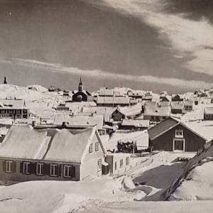 1946 GODTHAAB GREENLAND Capital Village Snow Covered Homes Hans Egede ...