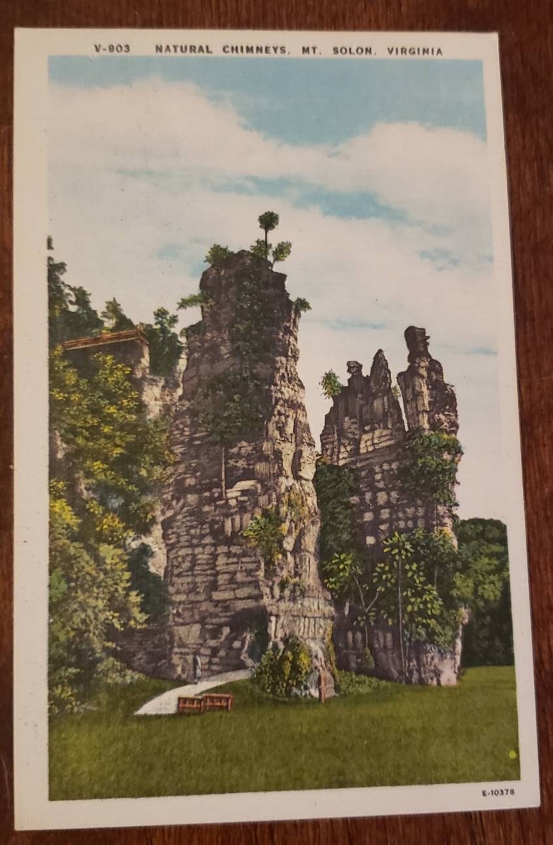 MT SOLON VIRGINIA Natural Chimneys Rock Towers Vintage Linen Post Card ...