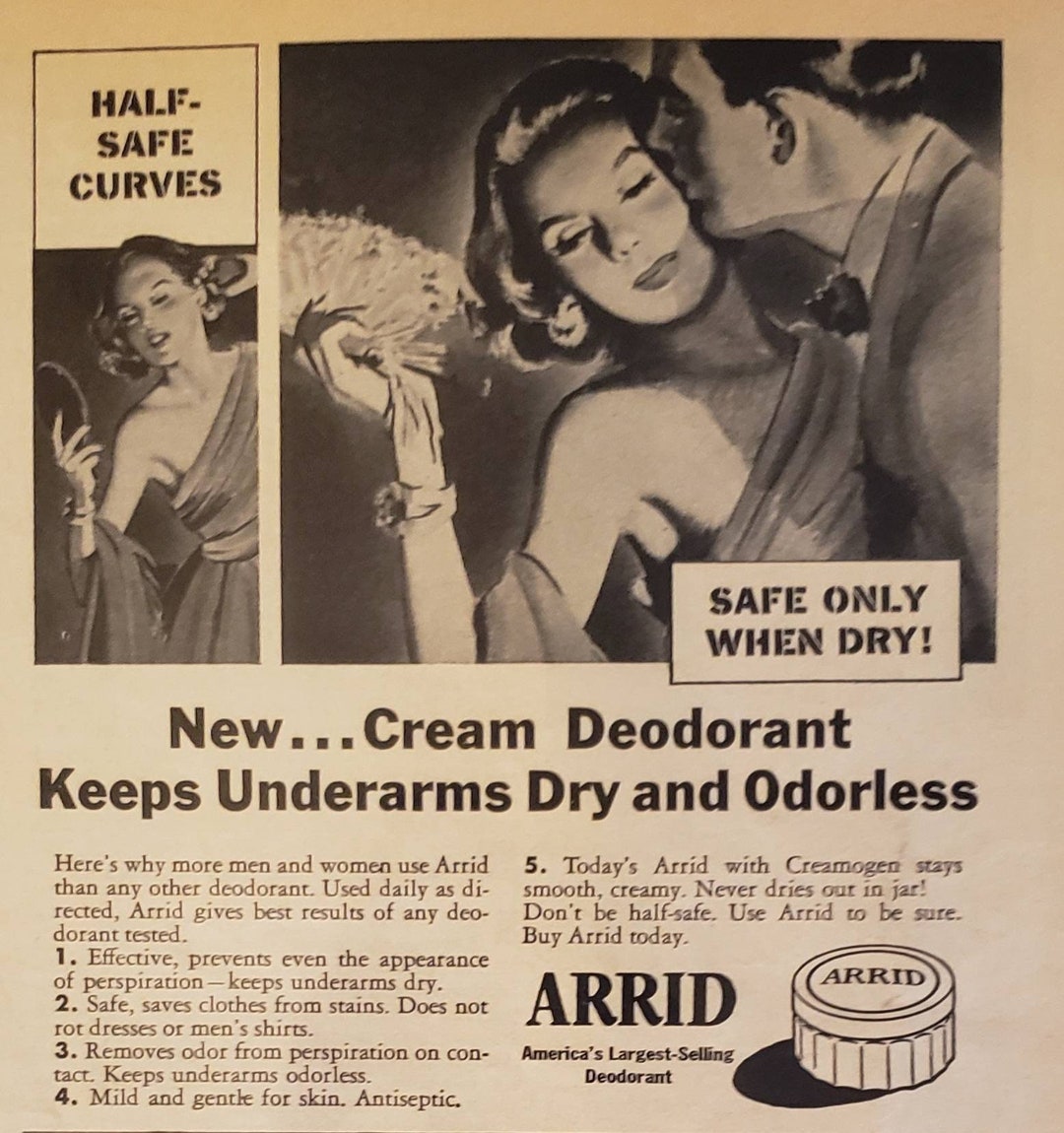 1951 ARRID Cream Deodorant Odorless Underarms Beauty Vintage Print Ad ...