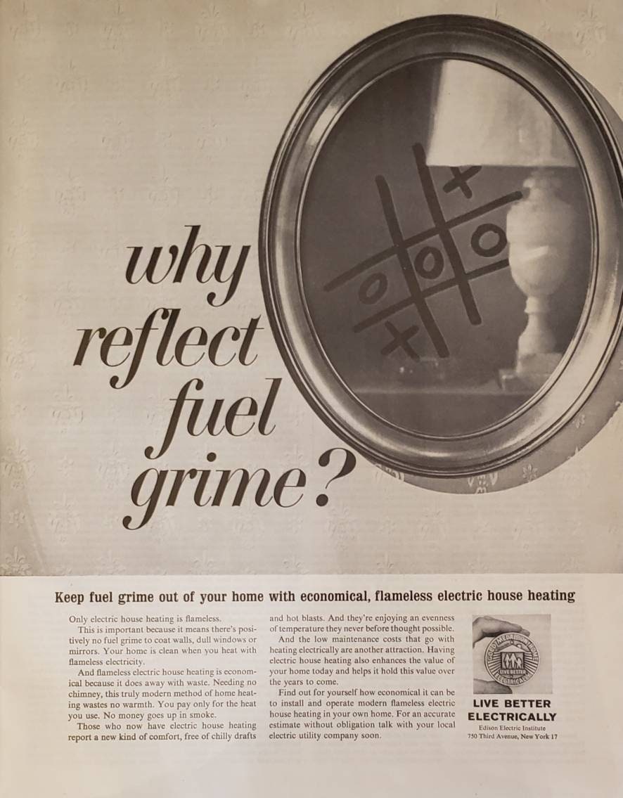 1962 EDISON ELECTRIC INSTITUTE Home Electricity Heating Fuel Grime ...