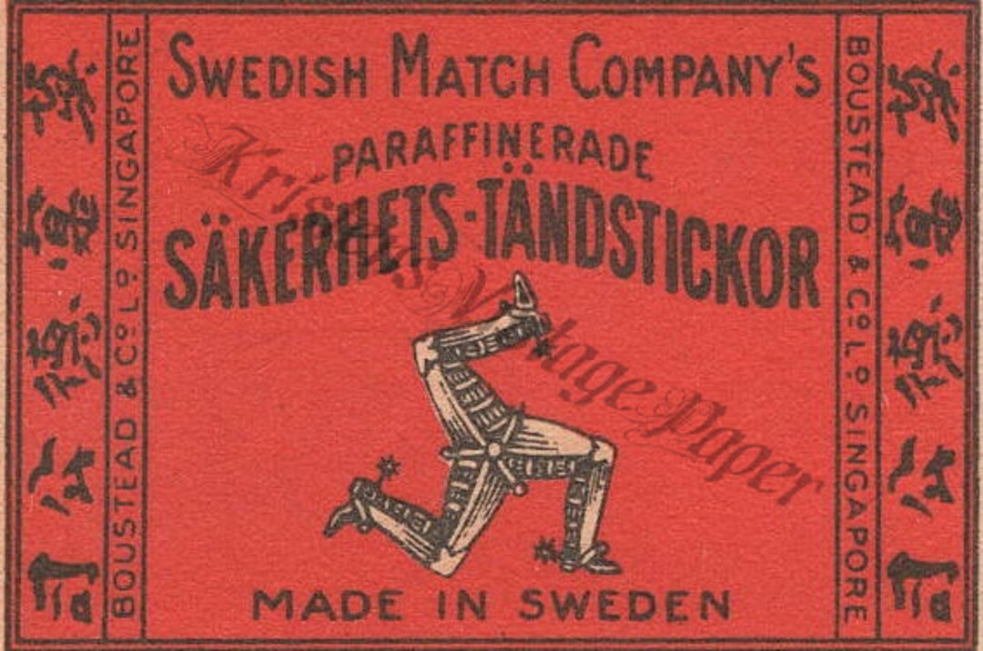 1900s Antique Swedish Matchbox Label Vintage Paper Ephemera - Sweden ...