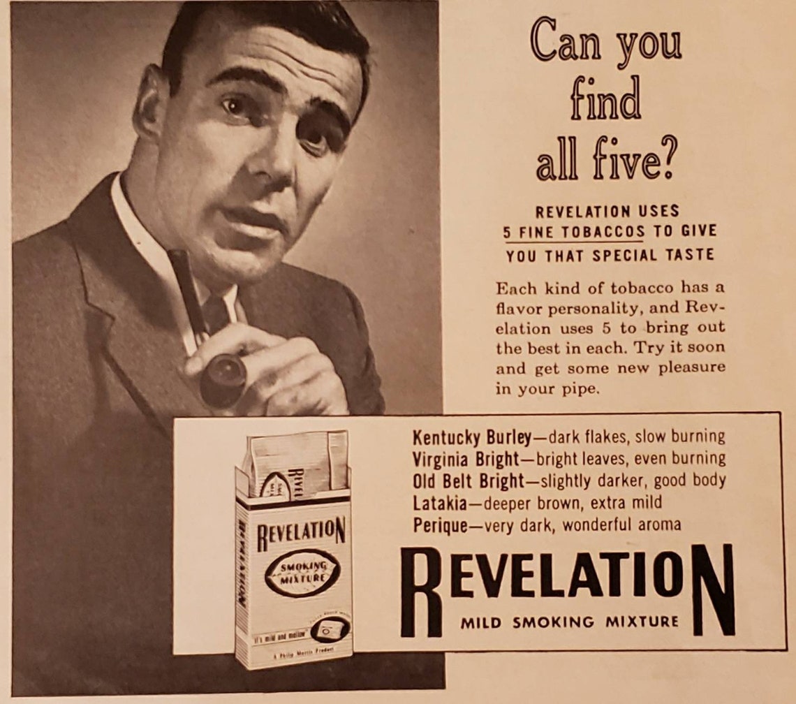 1961 REVELATION Mild Smoking Tobacco Mixture Smoker Vintage Print Ad - Etsy