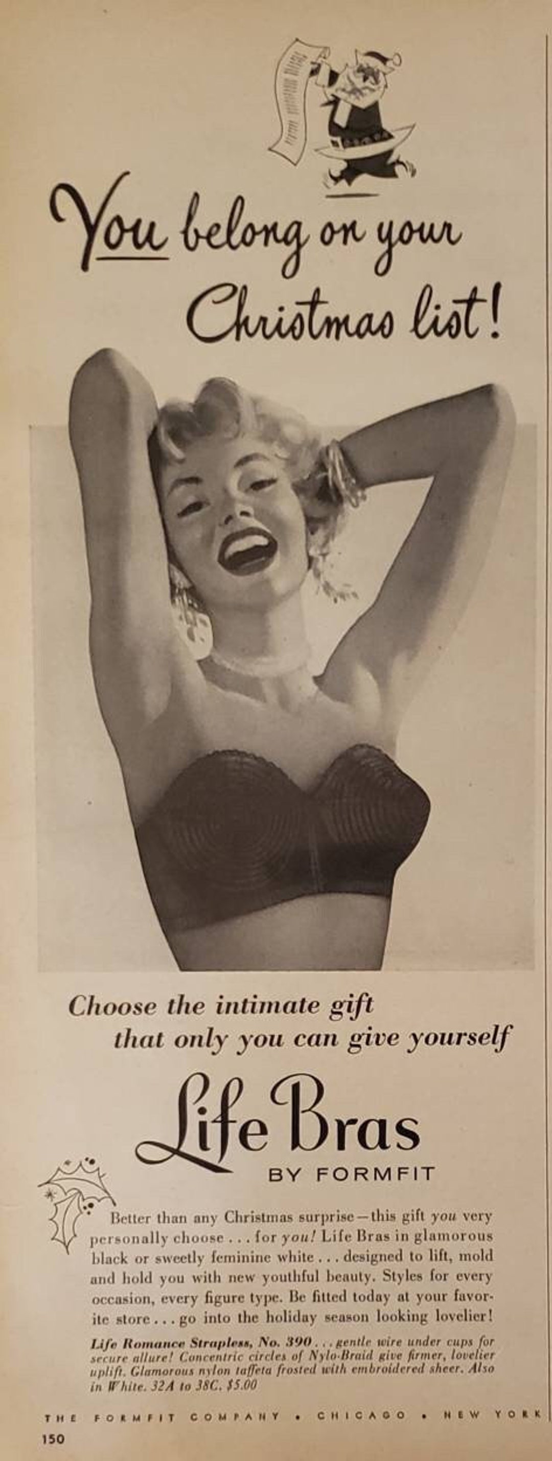 1954 Formfit Life Bras Brassiere Lingerie Clothing Fashion Vintage