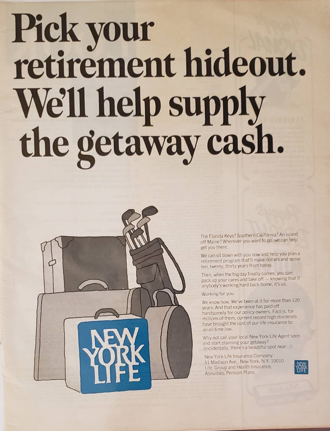 1967 NEW YORK LIFE Retirement Program Hideout Cash Money Finance ...