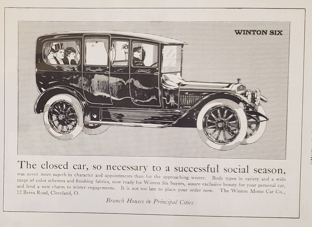 1914 WINTON MOTOR COMPANY Winton Six Closed Car Automobile Automotive ...