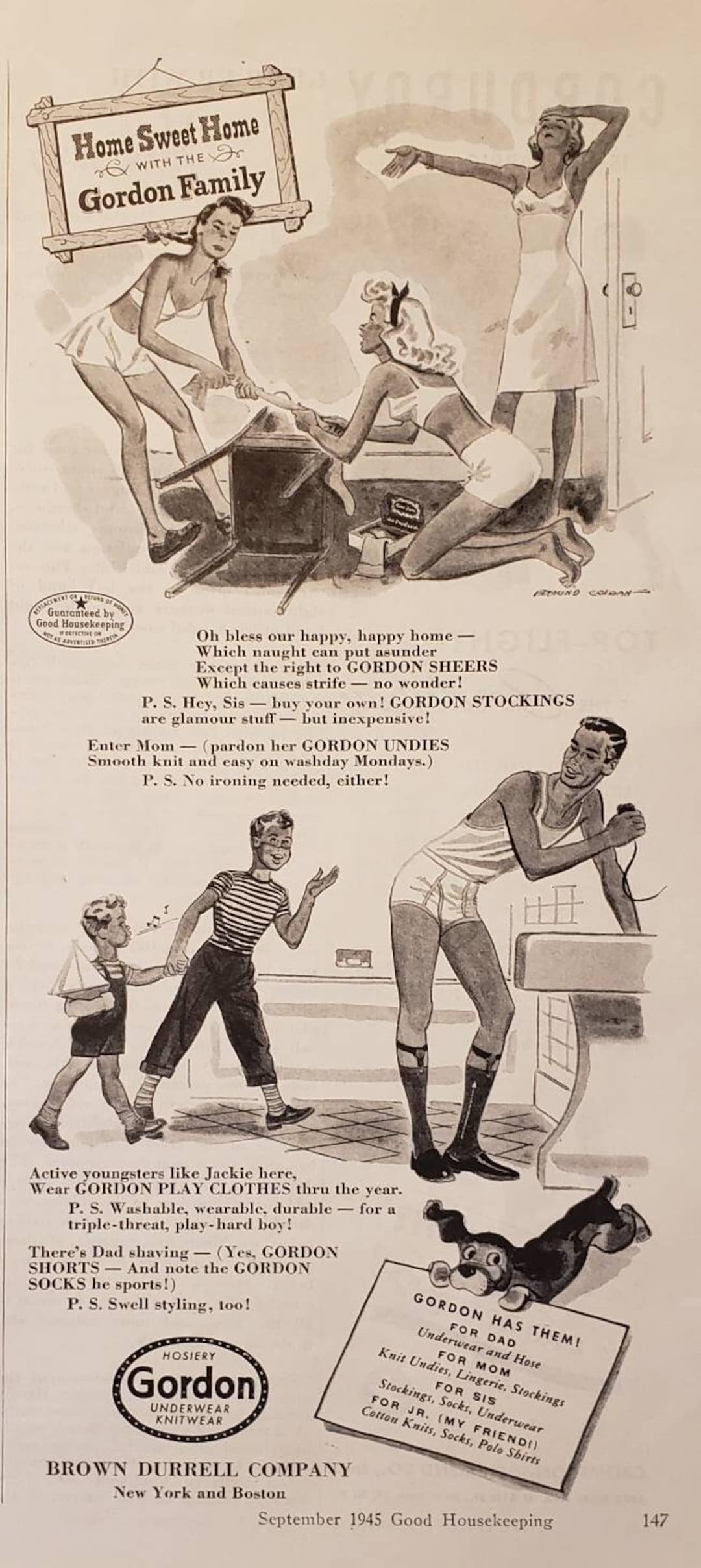 1945 GORDON Family Underwear Hosiery Stockings Knitwear Clothing ...