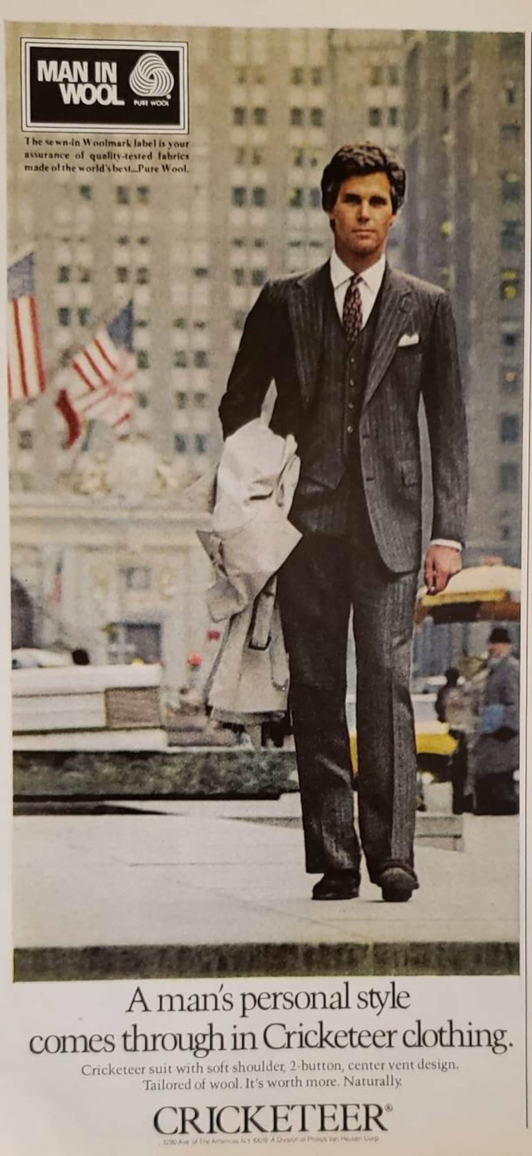 1979 CRICKETEER Mens Suit Man in Wool Fashion Vintage Print Ad - Etsy