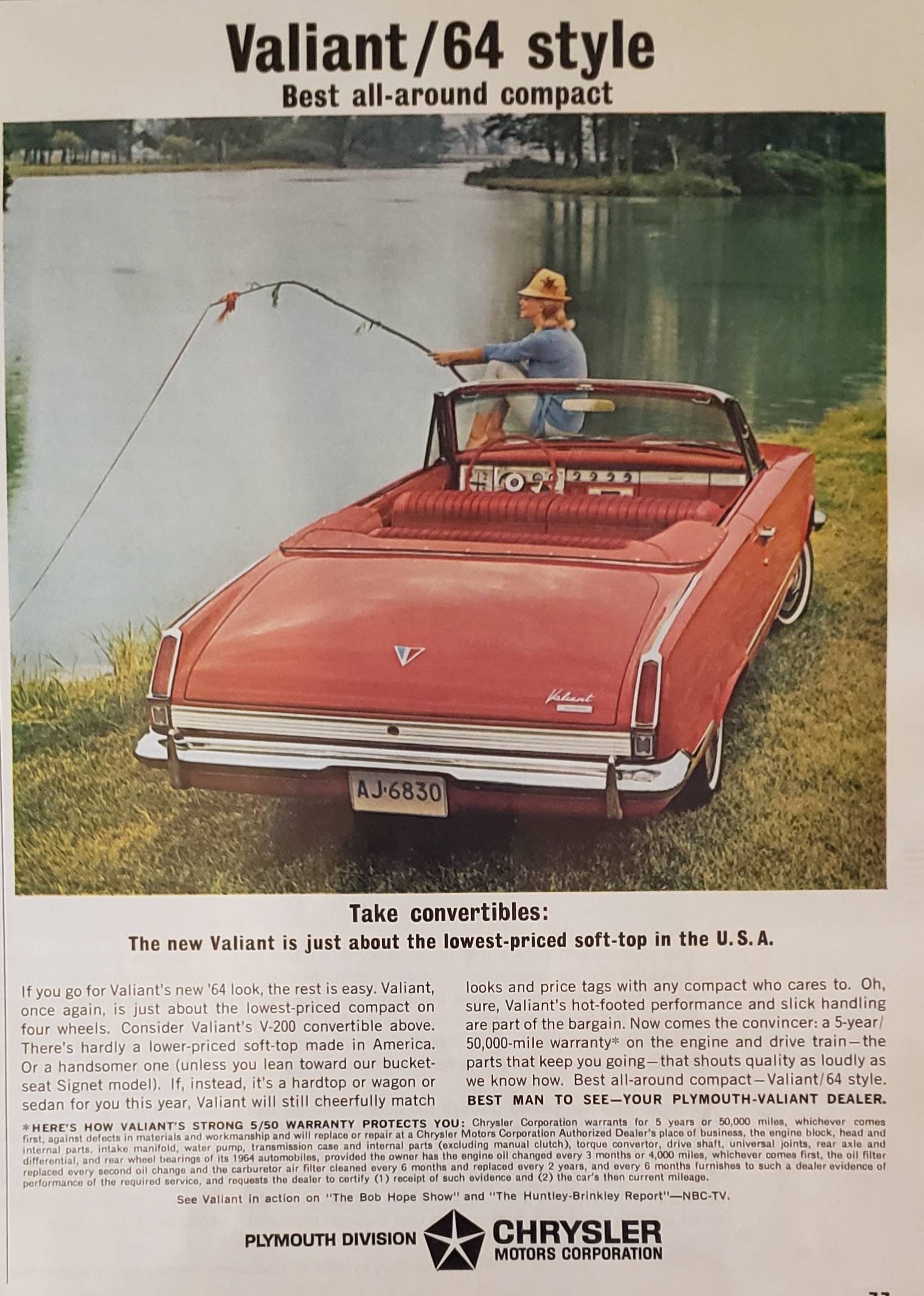 1964 PLYMOUTH VALIANT Red Convertible Soft Top Car Vehicle - Etsy