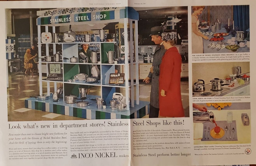 1961 INCO NICKEL Stainless Steel Shops Steelmark Metal Products ...