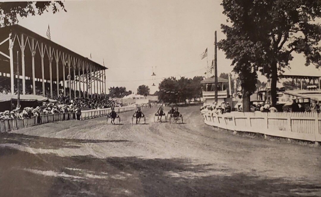 1931 KANKAKEE ILLINOIS Interstate Fair Horse Trotting Race Vintage ...