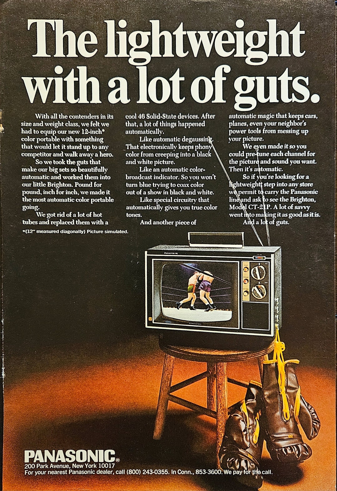 1968 PANASONIC TV Vintage Ad, Brighton Lightweight 12 Inch Color ...