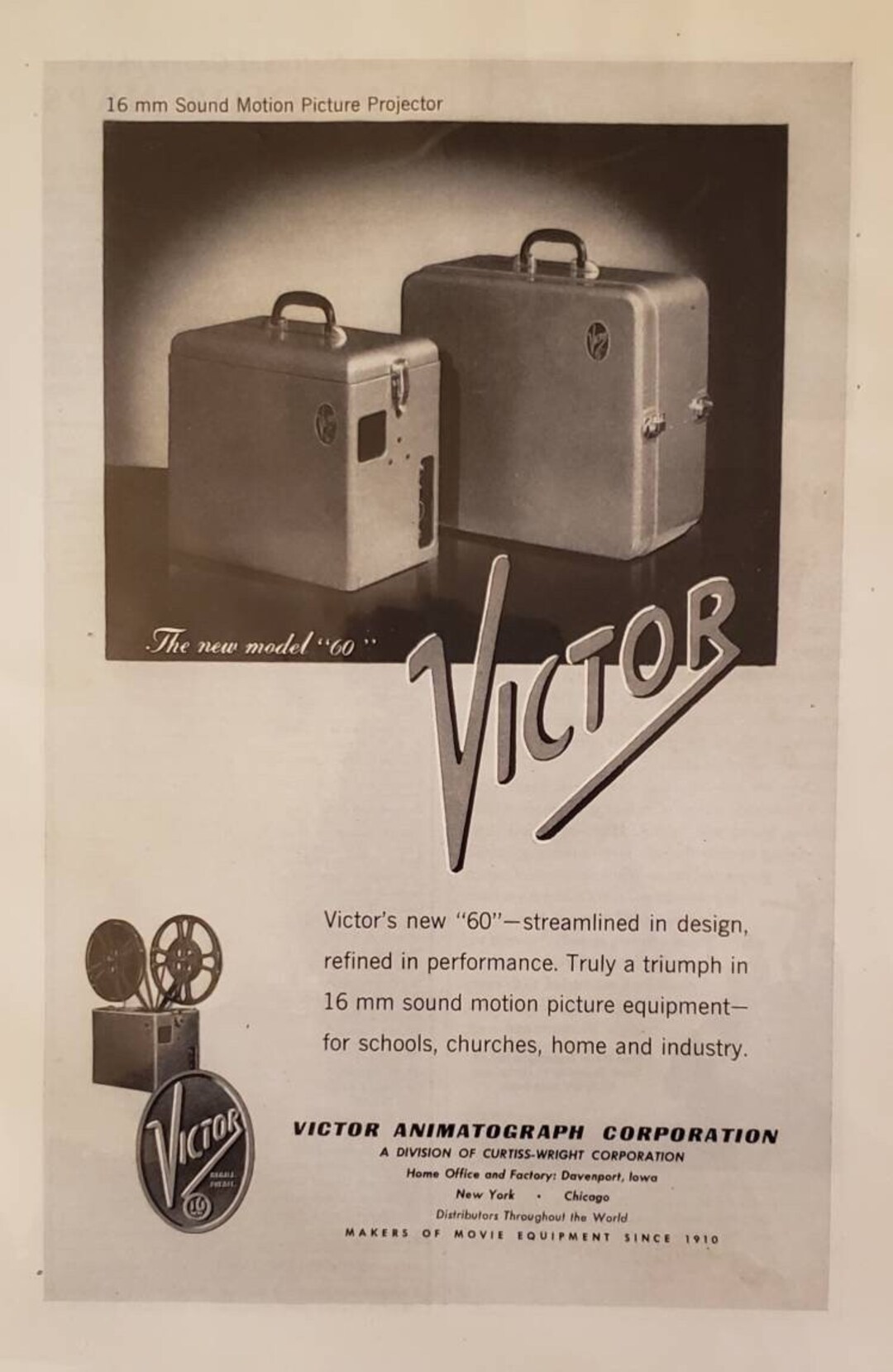 1947 VICTOR ANIMATOGRAPH CORPORATION 16mm Sound Motion Picture ...