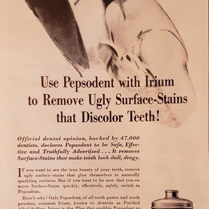 1940 VASELINE Hair Tonic Swimmer Buster Crabbe PEPSODENT Toothpaste ...