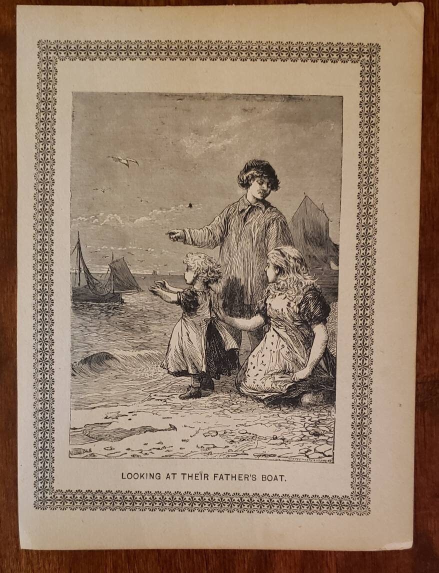 1896 CHILDREN'S BOOK ILLUSTRATION Victorian Black and - Etsy