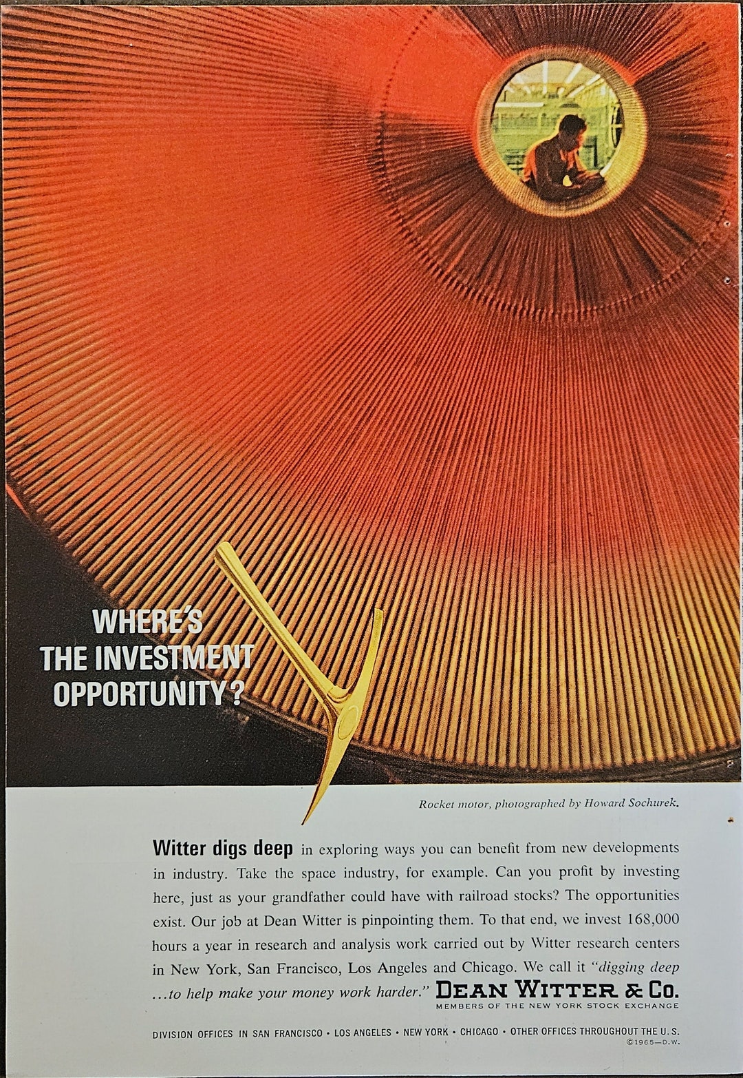 1965 DEAN WITTER Vintage Ad, Rocket Motor Investment Opportunity ...