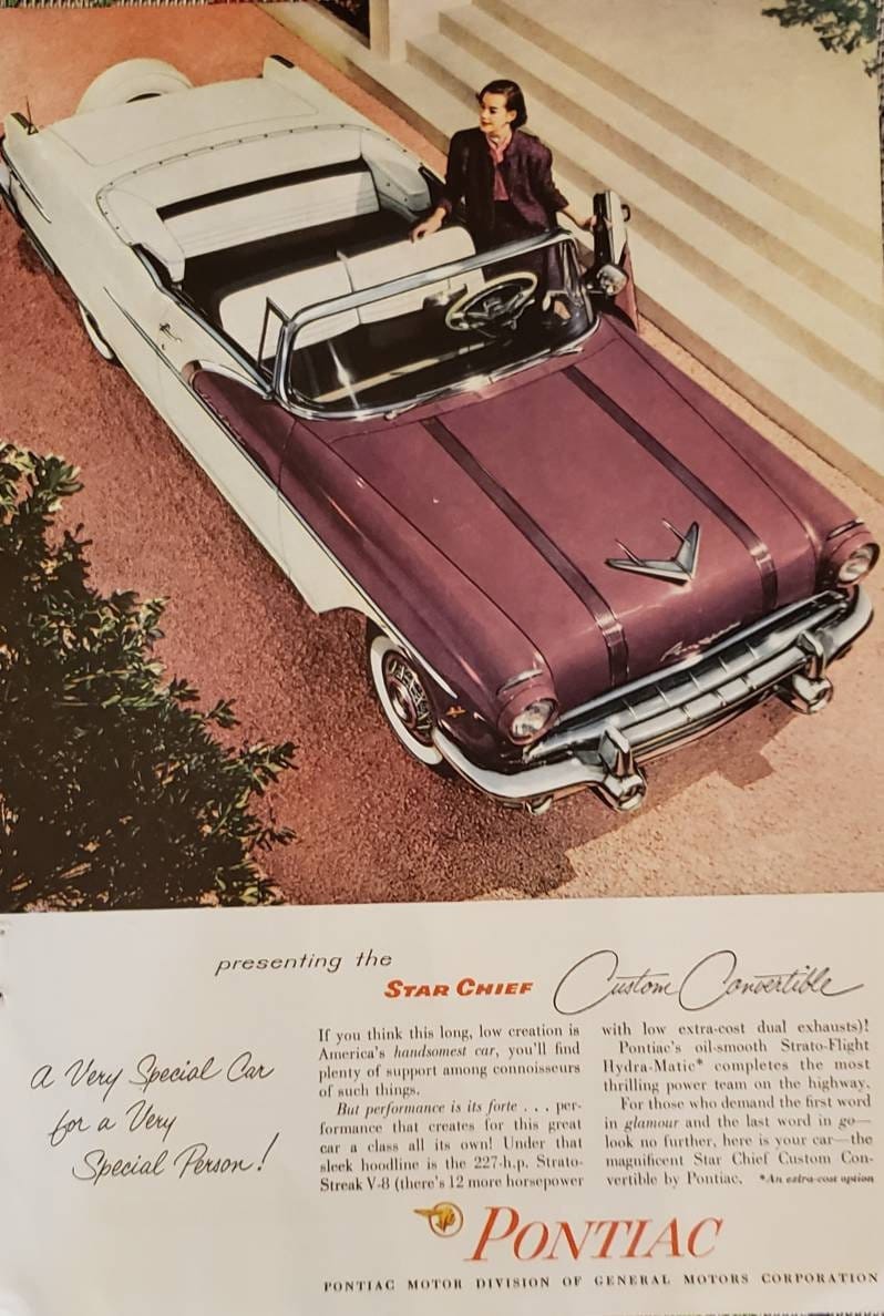 1956 PONTIAC STAR CHIEF Custom Convertible Purple Car General Motors ...
