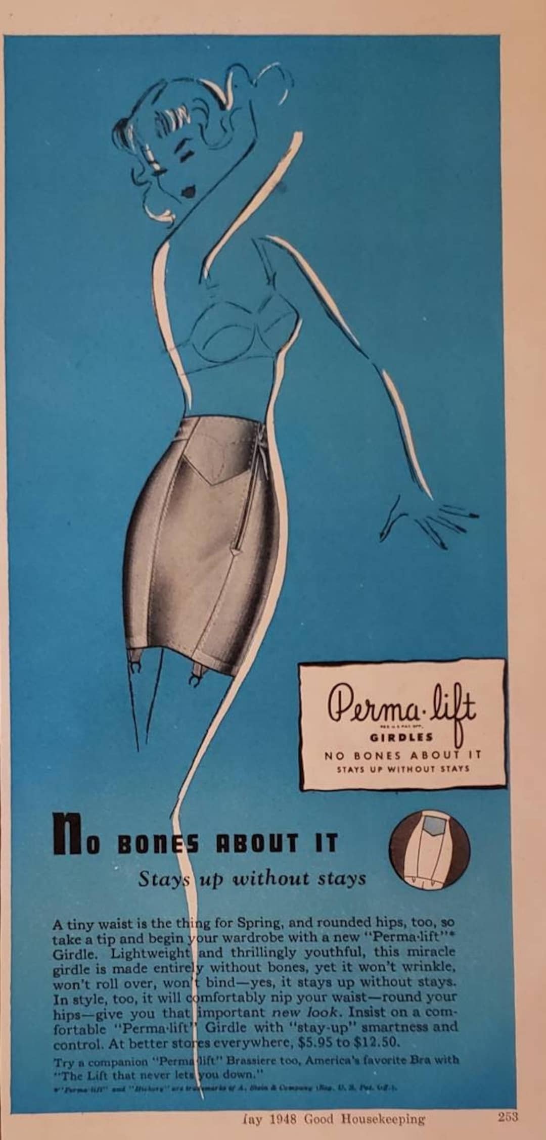 1948 PERMA-LIFT GIRDLES Womens Figure Fashion Lingerie Girdle Vintage ...