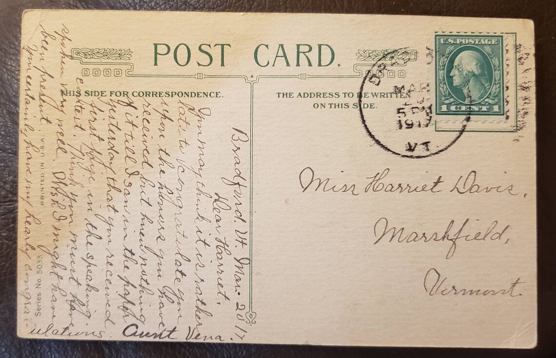 1917 SINCERE GREETINGS Poem Nature Scene Vintage Post Card - Etsy