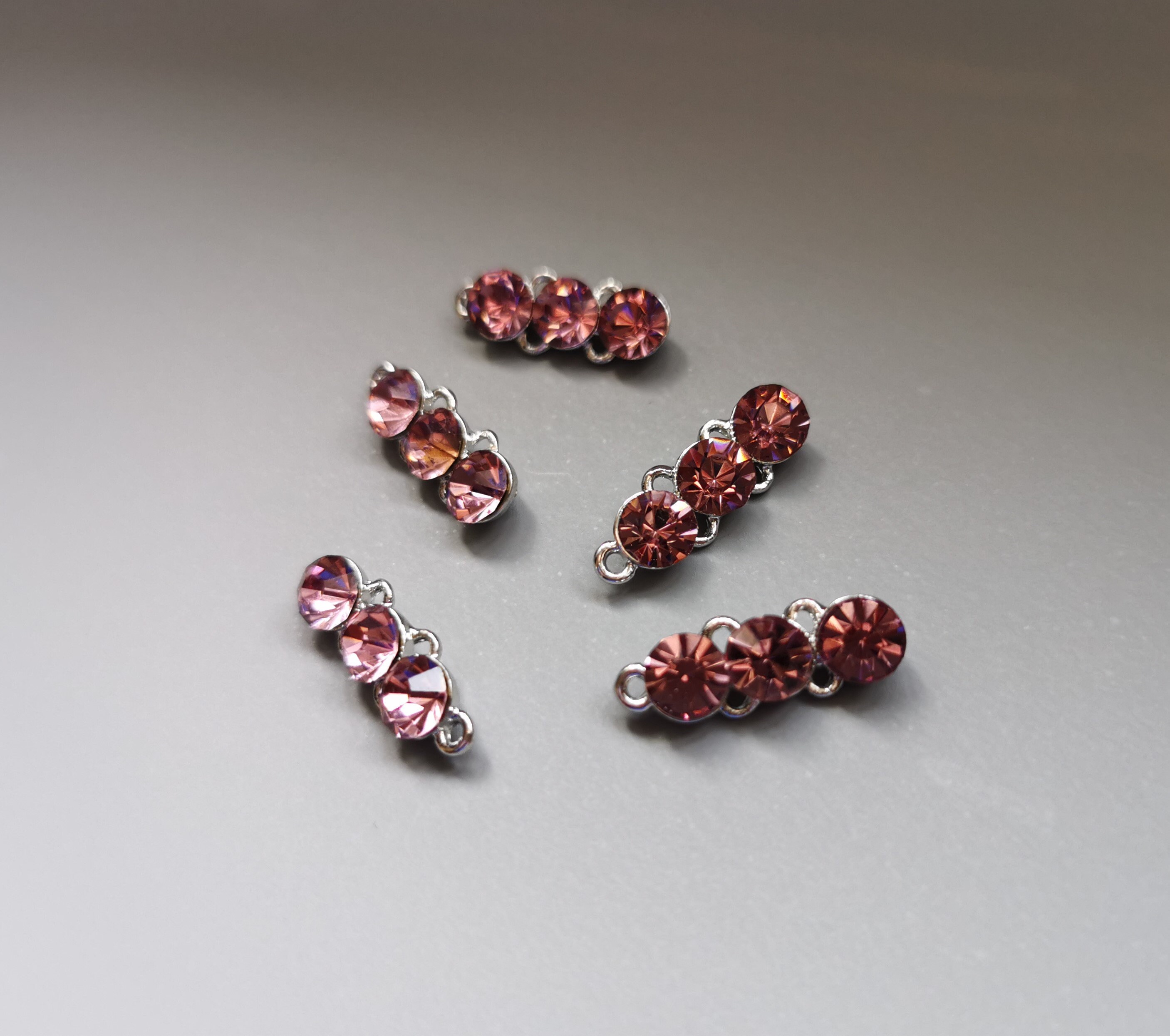 Set of 5 Pieces Light Pink Rhinestones Connector Charm - Etsy UK