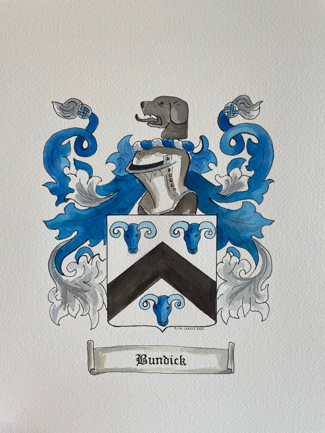 COAT OF ARMS. Family Seal Family Crest Hand-painted - Etsy