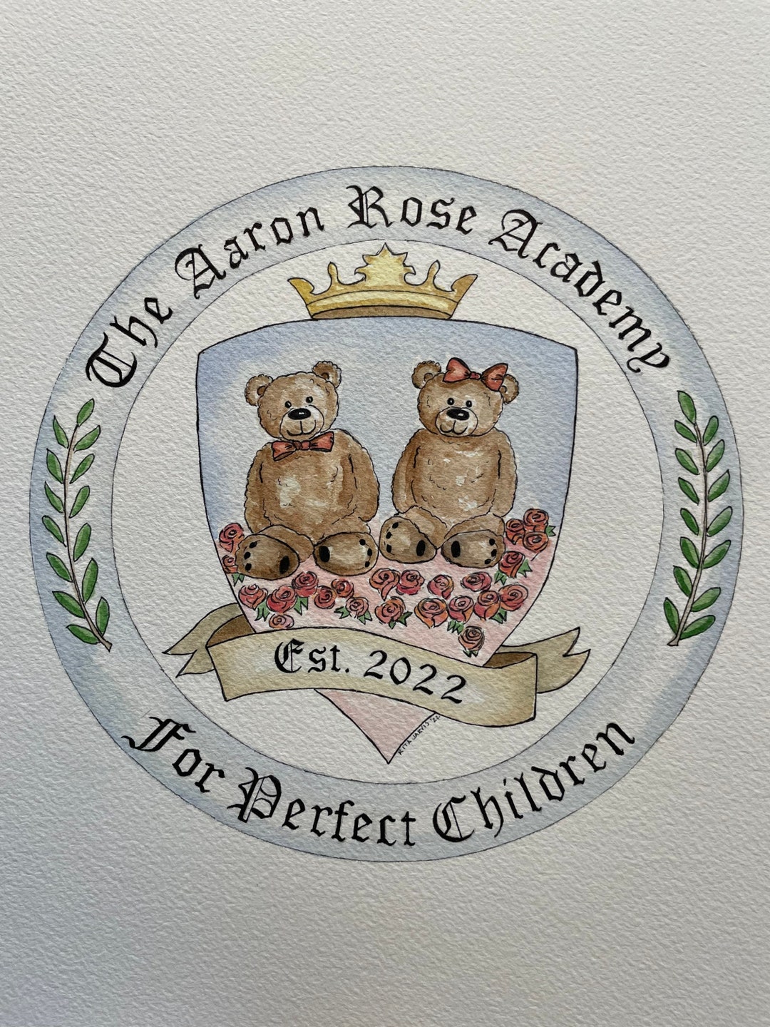 SCHOOL CREST or SEAL. Coat of Arms. Hand-painted. - Etsy