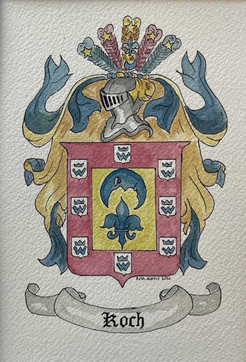 COAT OF ARMS. Family Seal Family Crest Hand-painted - Etsy