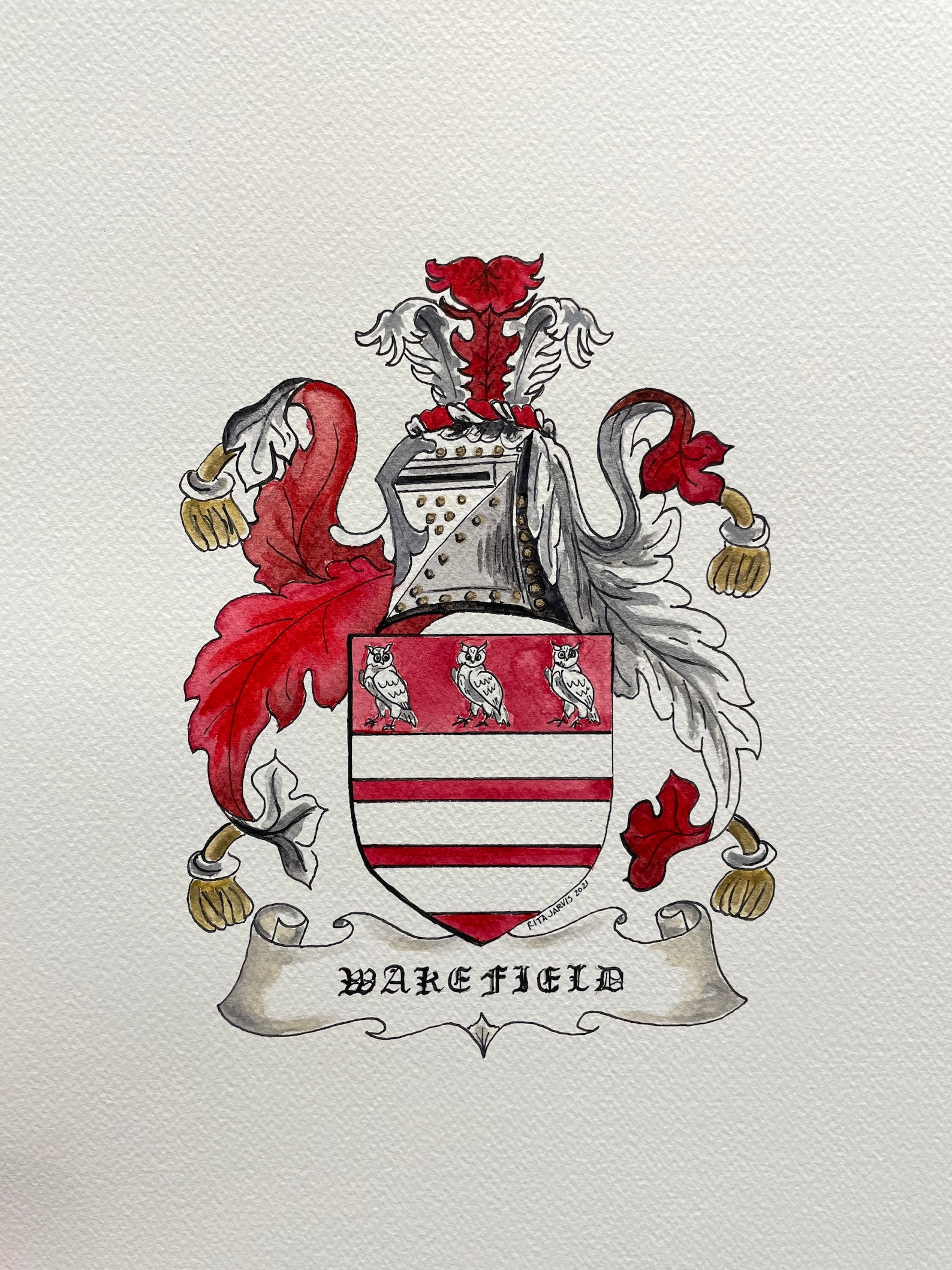 COAT OF ARMS. Family Seal Family Crest Hand-painted - Etsy