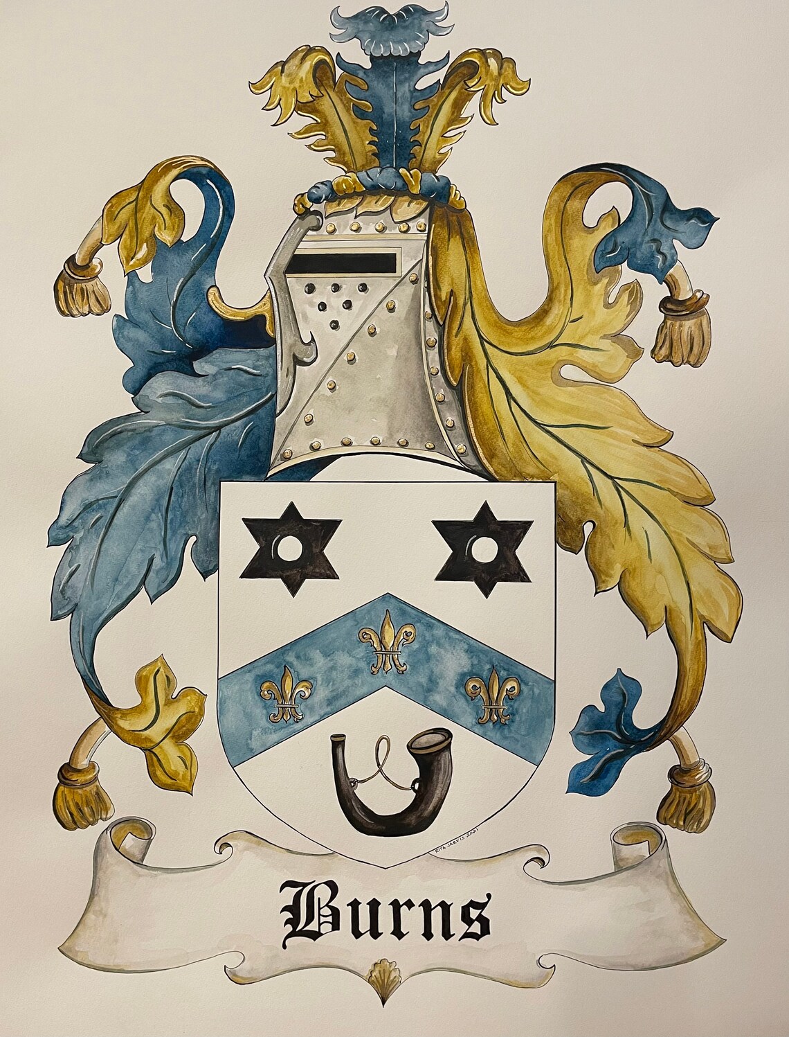 COAT OF ARMS. Family Seal Family Crest Hand-painted - Etsy UK