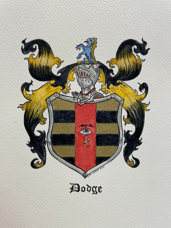 Family Crest Family Seal Hand-Painted COAT OF ARMS Painting Art ...