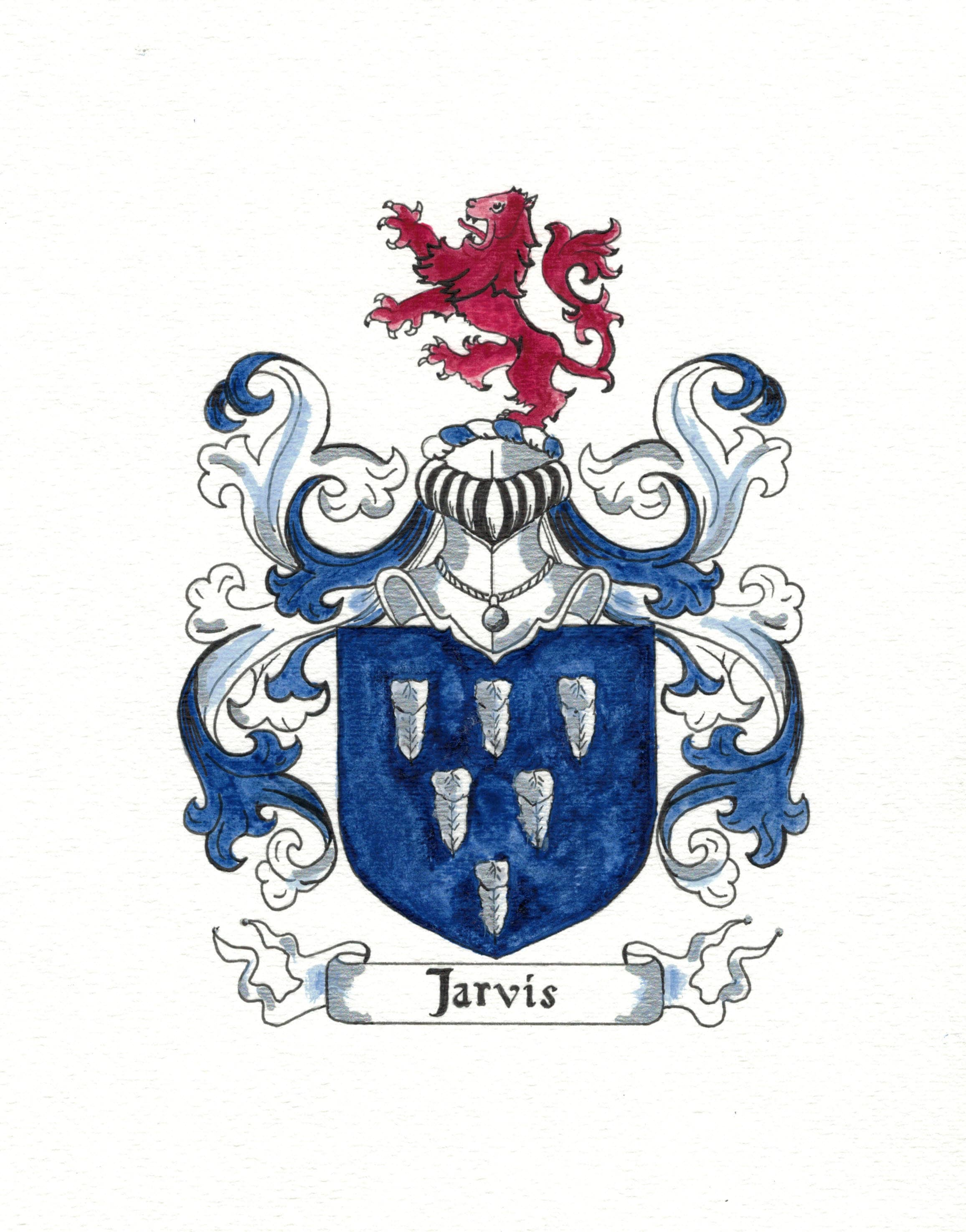 Family Crest Family Seal Hand-Painted COAT OF ARMS Painting Art ...