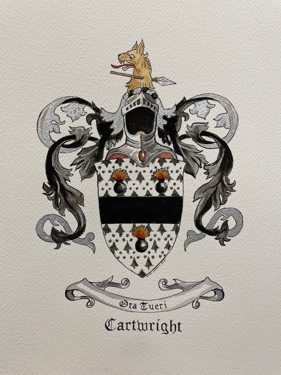 COAT OF ARMS. Family Seal Family Crest Hand-painted | Etsy UK