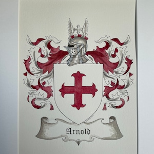 COAT OF ARMS. Family Seal Family Crest Hand-painted - Etsy