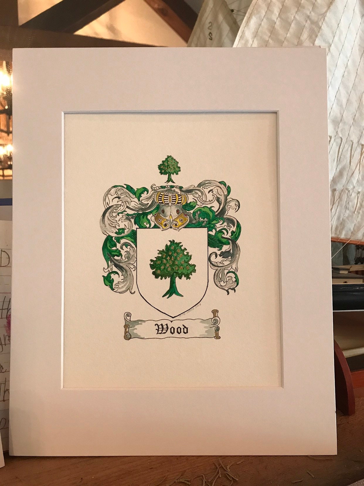 Family Crest Family Seal Hand-Painted COAT OF ARMS Painting Art ...