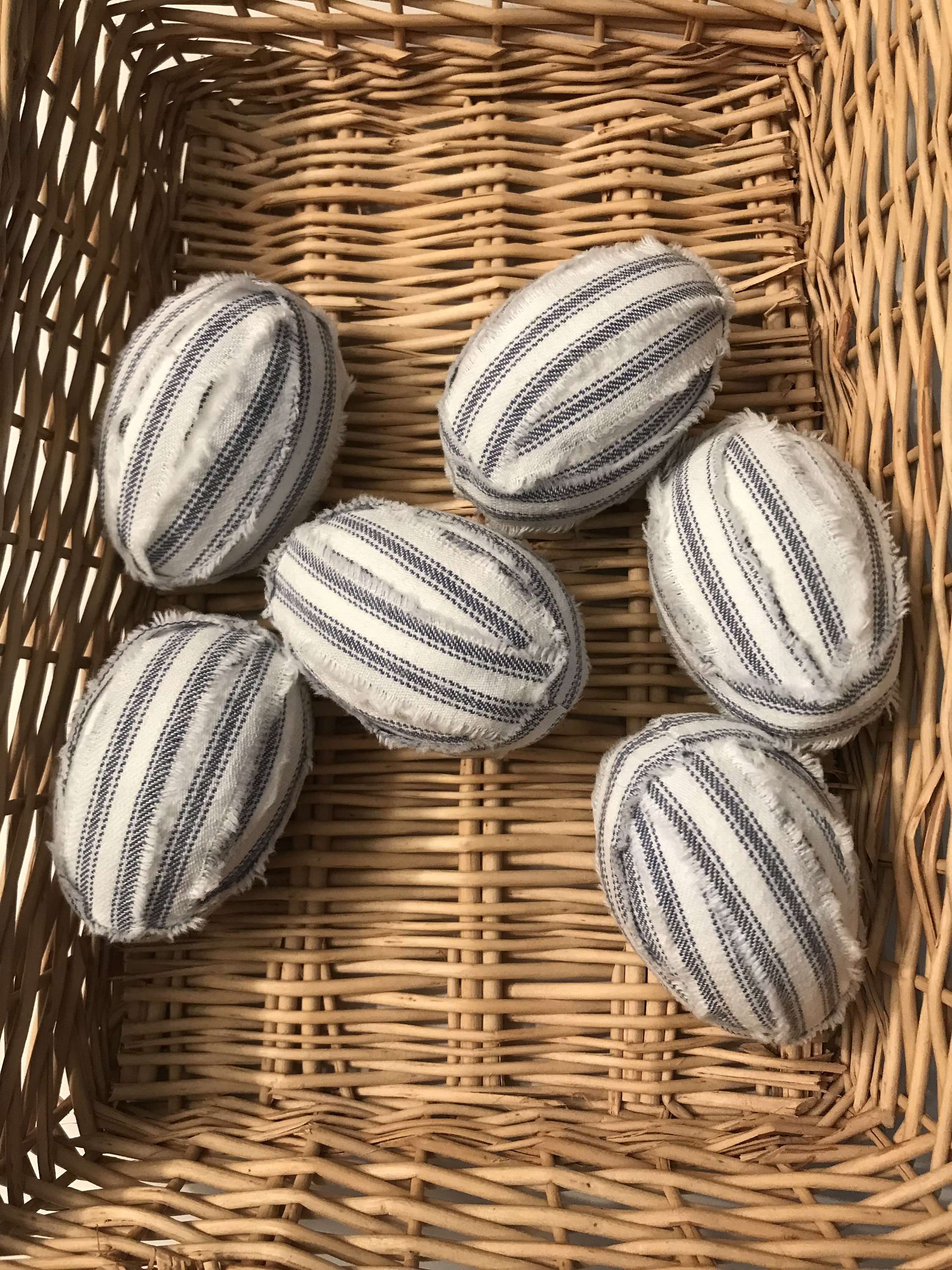 6 Fabric Rag Style Eggs-coastal Beach Easter Eggs-please Read - Etsy