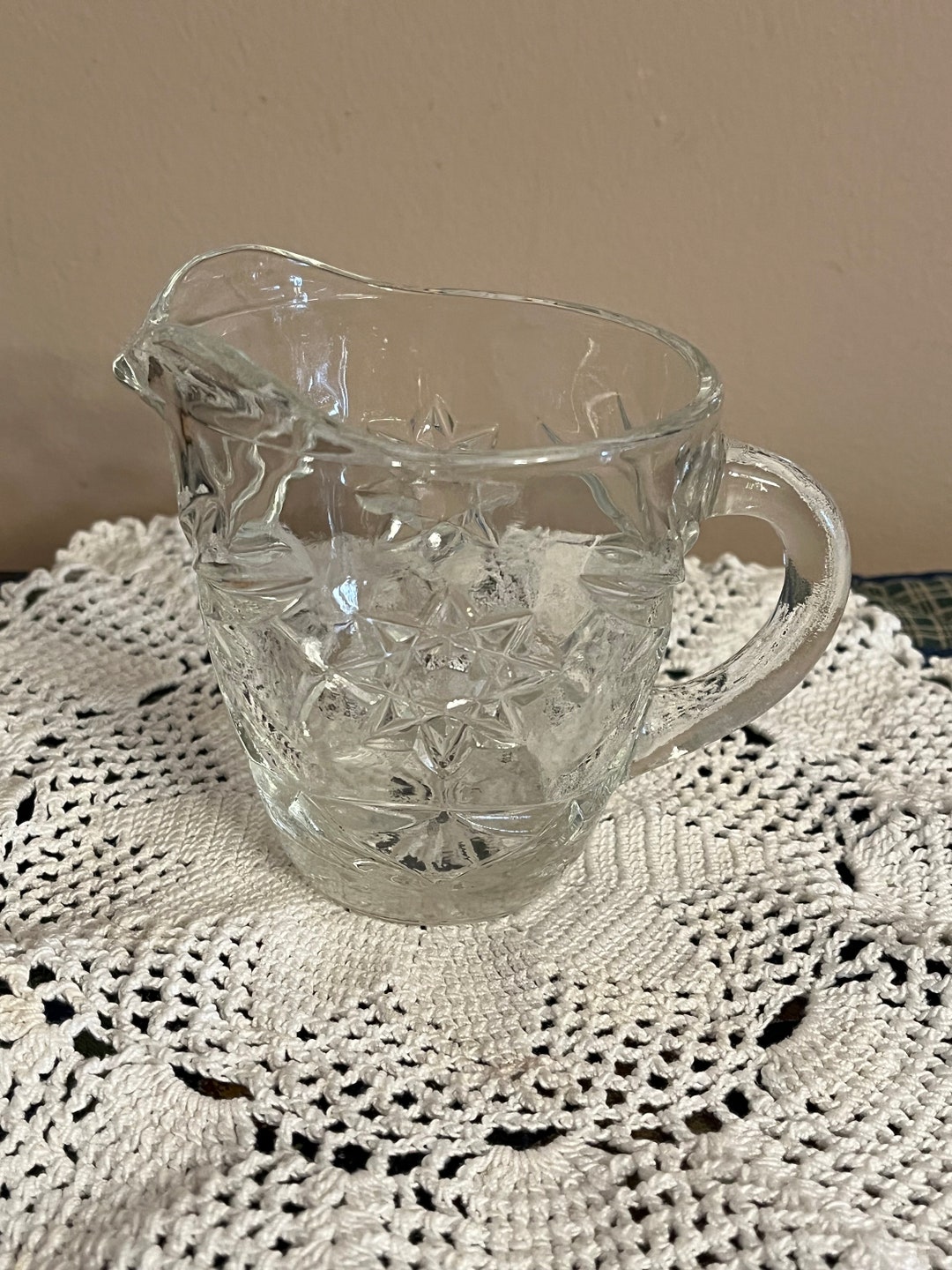 Vintage Anchor Hocking Star of David Glass Creamer-please Read Item ...