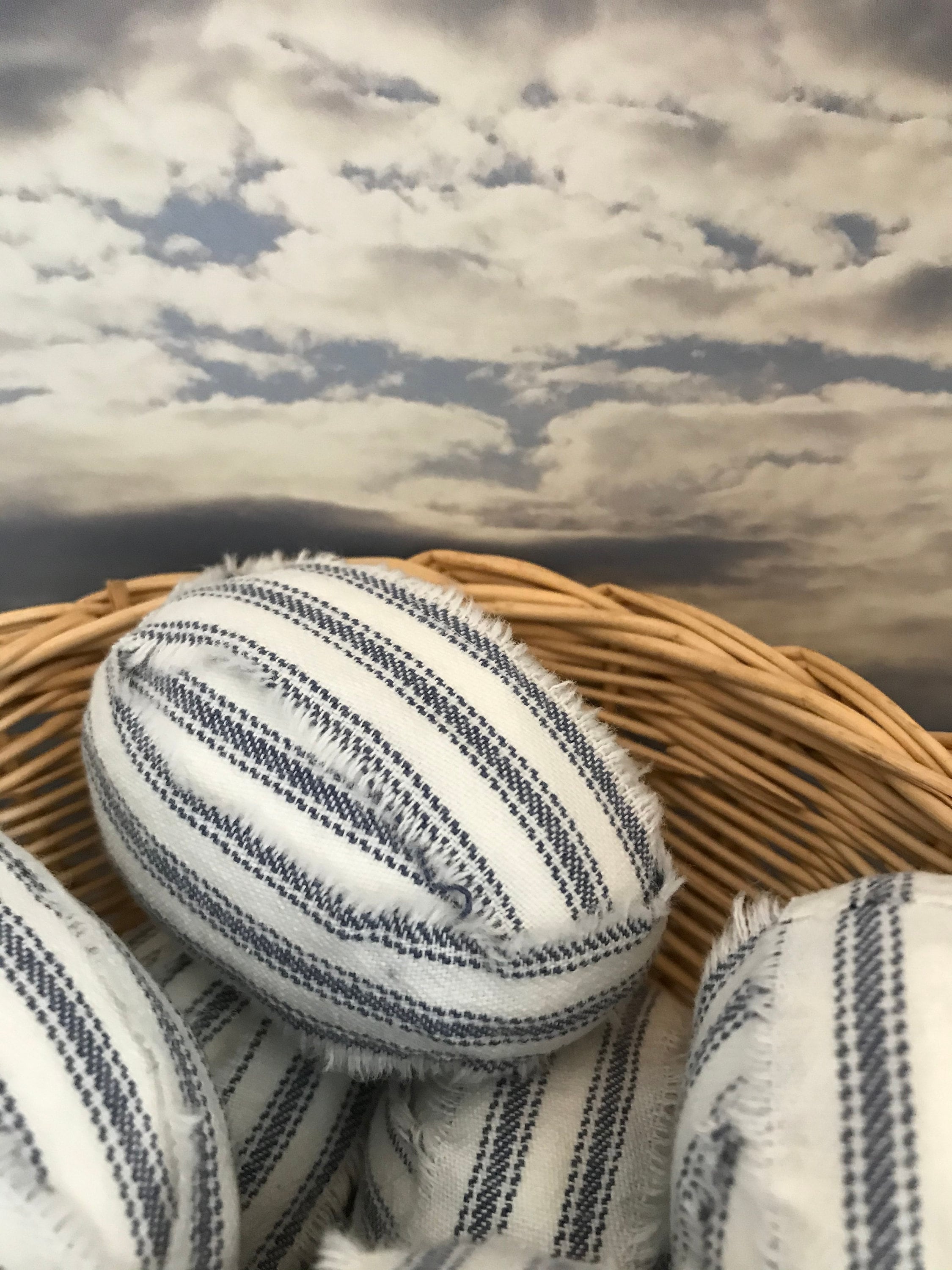 6 Fabric Rag Style Eggs-coastal Beach Easter Eggs-please Read - Etsy