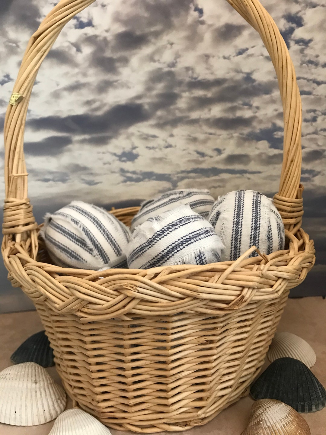 6 Fabric Rag Style Eggs-coastal Beach Easter Eggs-please Read ...