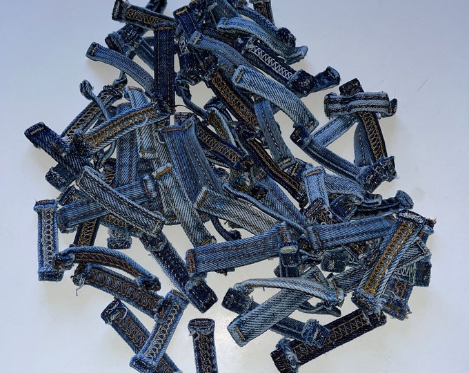 80 Reclaimed Denim Belt Loops-please Read Description - Etsy